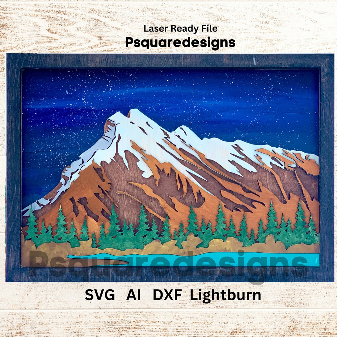 Mount Rundle Multilayered File, Canadian Mountains SVG, Mountains and ...