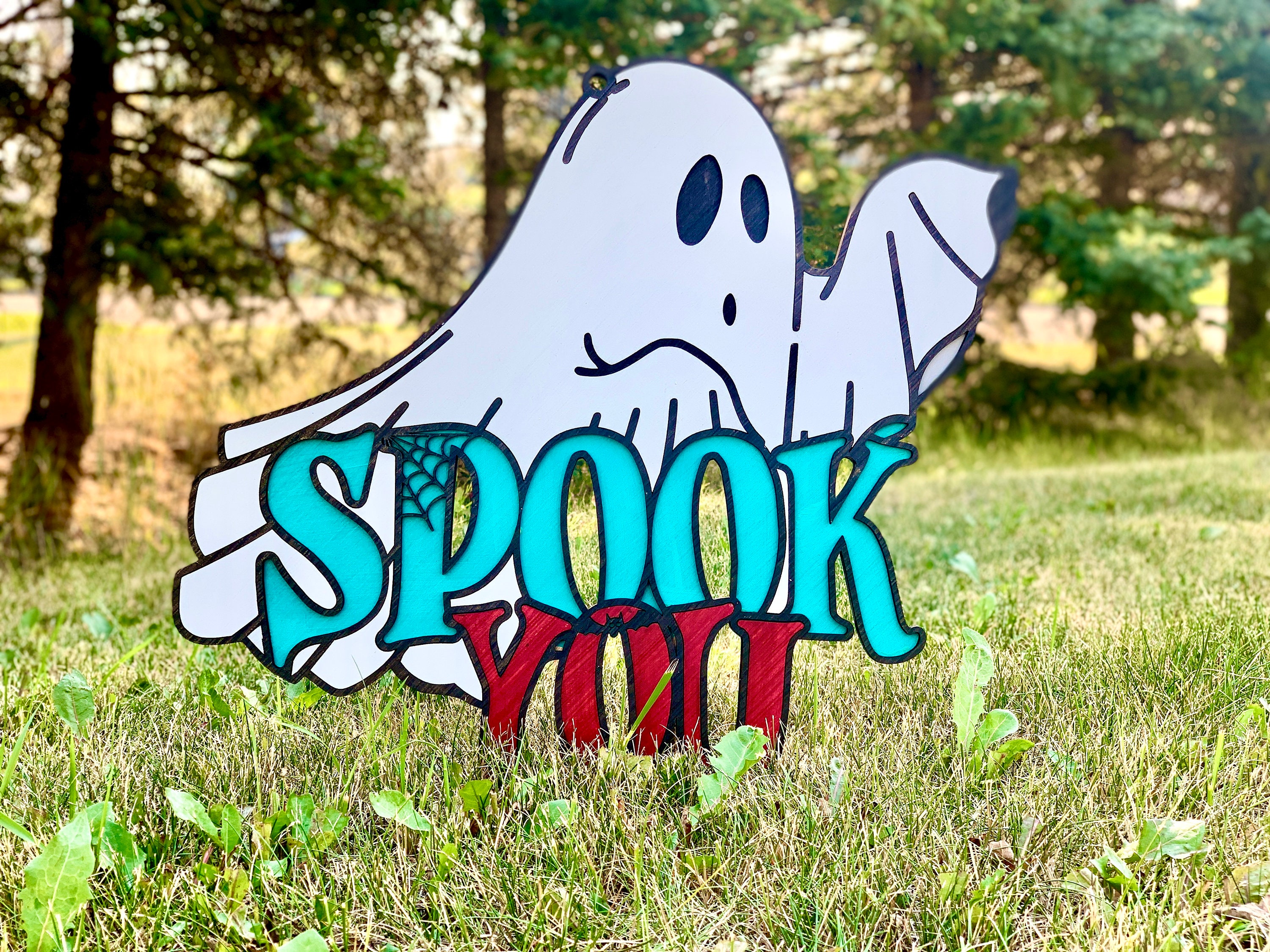 Ghost Boo Spooky Sign Bundle Halloween Laser Cut File Halloween Ghost ...