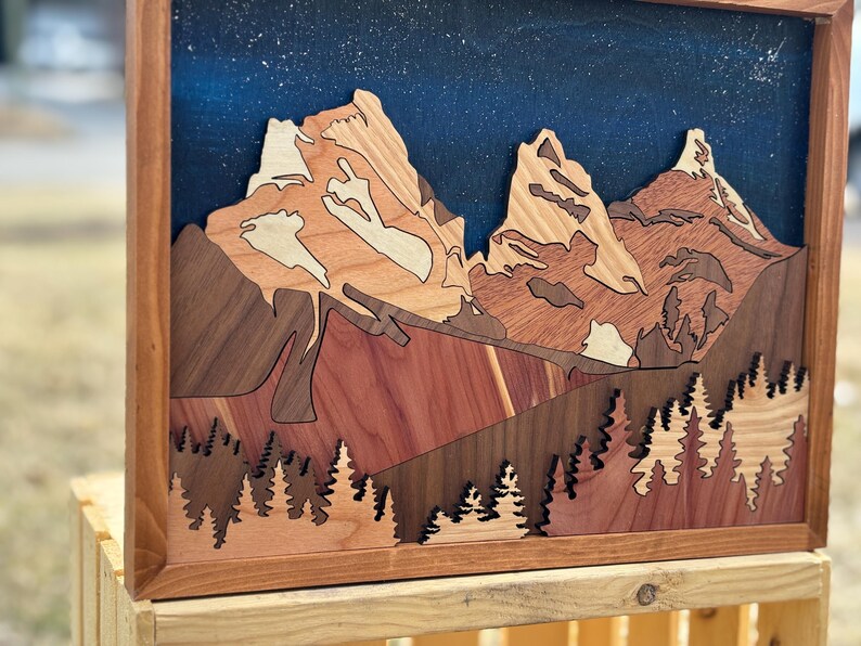 Three Sisters Canmore Alberta Quilt Pattern Laser Cut Art Mountains and ...