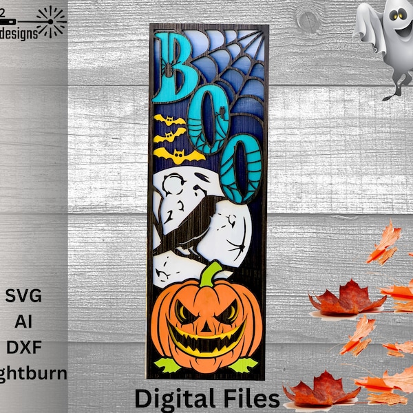 Halloween Haunted House Porch Sign SVG Laser Ready File Ghost Lightning ...