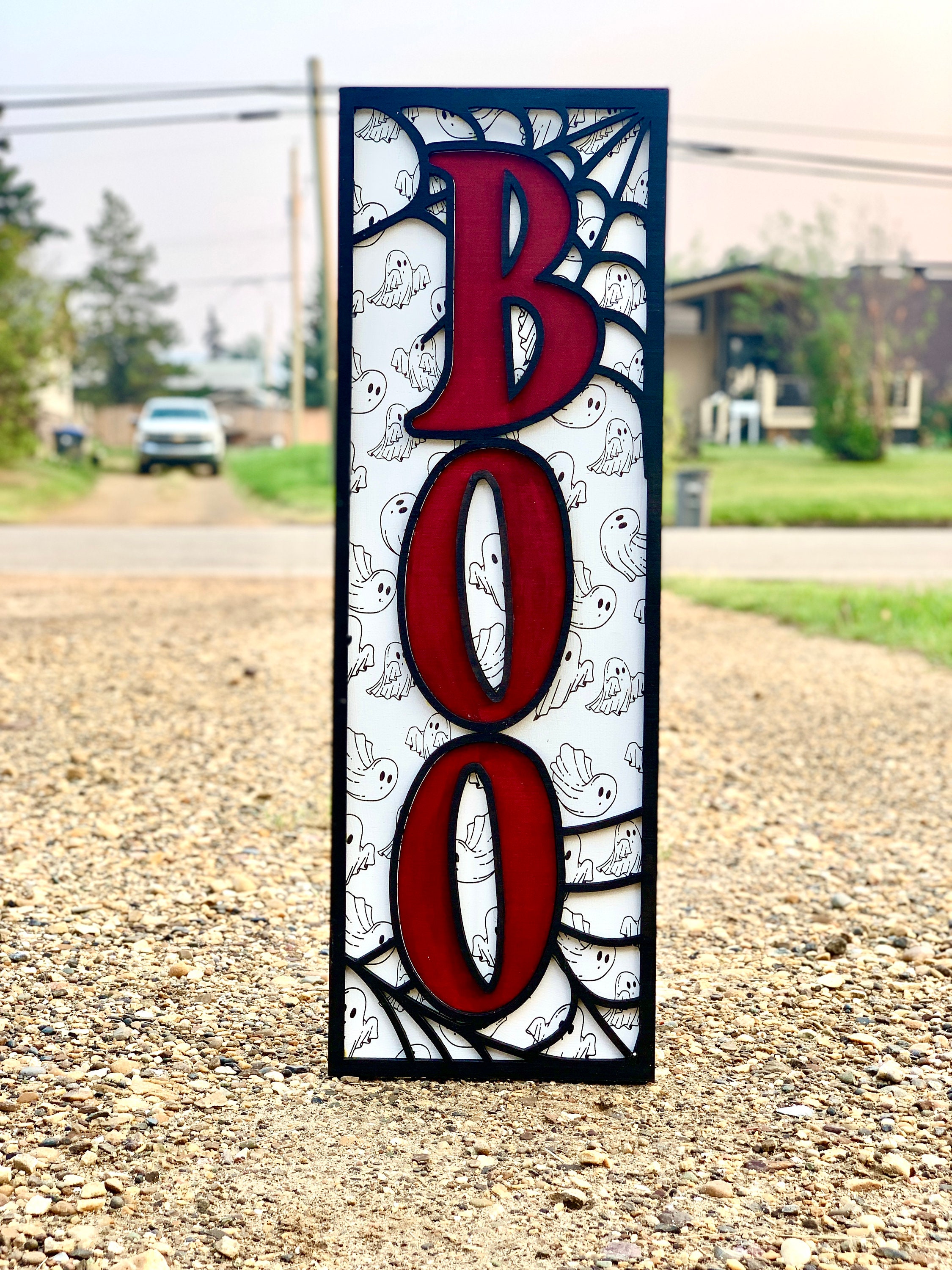 Halloween BOO Porch Decor Sign SVG Halloween Multilayered - Etsy