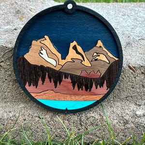 Three Sisters Canmore Alberta Quilt Pattern Laser Cut Art Mountains and ...