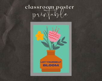 Printable Inspirational Classroom Poster, DIY Growth Mindset Mental ...