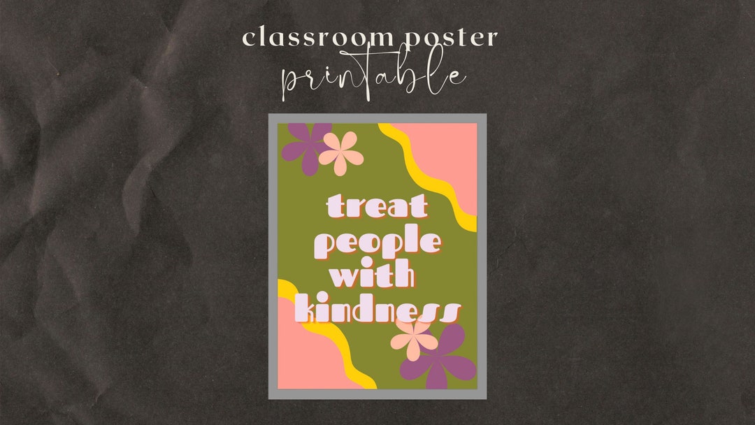 70s Treat People With Kindness Poster - Etsy