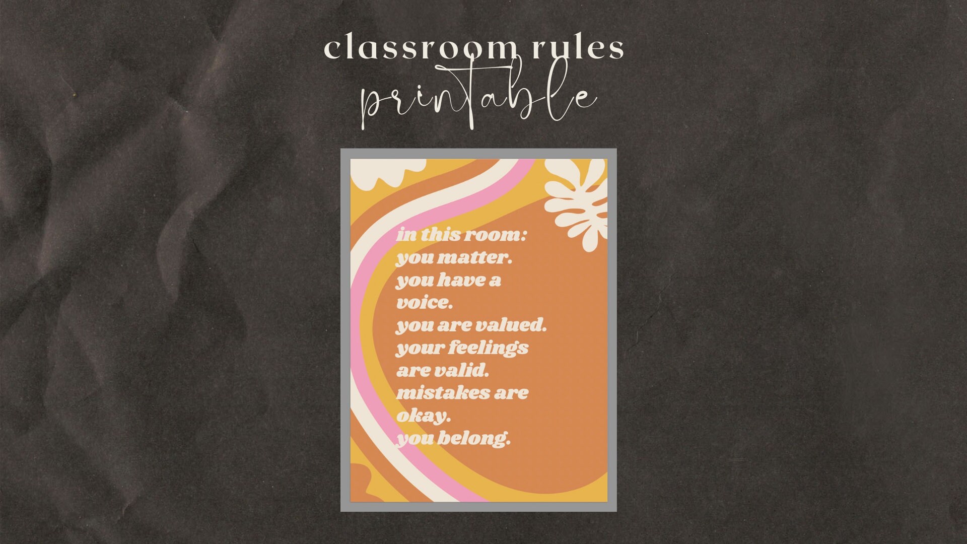 Groovy Classroom Rules Poster - Etsy