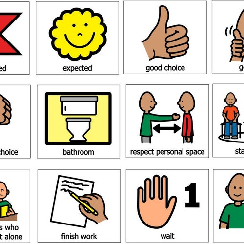 Boardmaker Visual Communcation Lanyard/bracelet Cards - Etsy