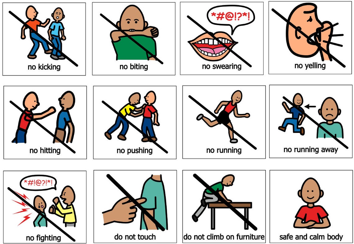 Boardmaker Visual Communcation Lanyard/bracelet Cards - Etsy