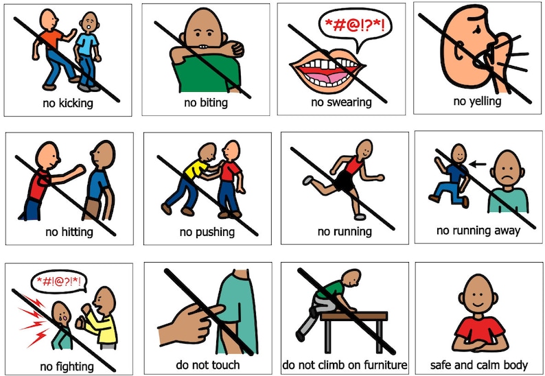 Boardmaker Visual Communcation Lanyard/bracelet Cards - Etsy