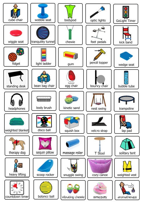 Boardmaker Sensory Break/create Your Own Sensory Card PEC Visual - Etsy