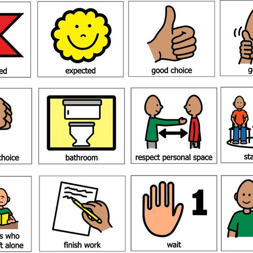 Boardmaker Visual Communcation Lanyard/bracelet Cards - Etsy UK