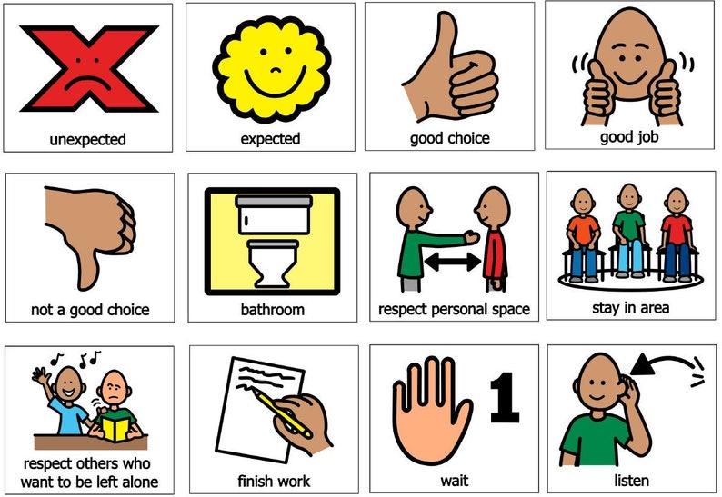 Boardmaker Visual Communcation Lanyard/bracelet Cards - Etsy Singapore