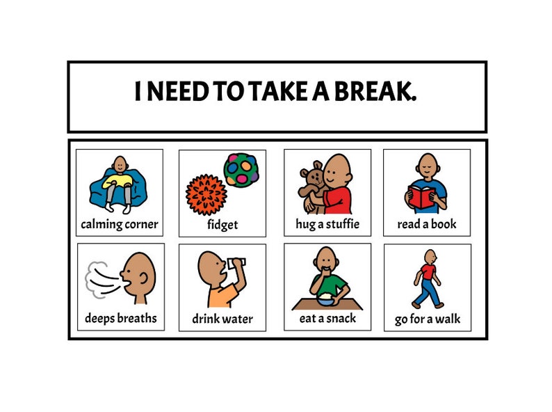 Boardmaker Take a Break- Visual Prompting Card - Etsy