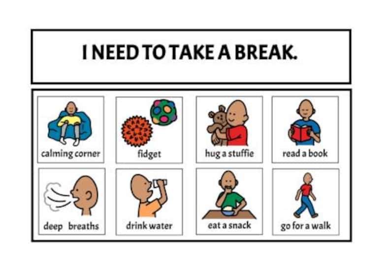 Boardmaker Take a Break- Visual Prompting Card - Etsy