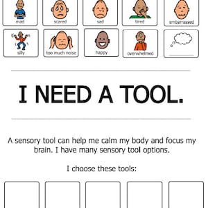Boardmaker Sensory Break/create Your Own Sensory Card PEC Visual - Etsy