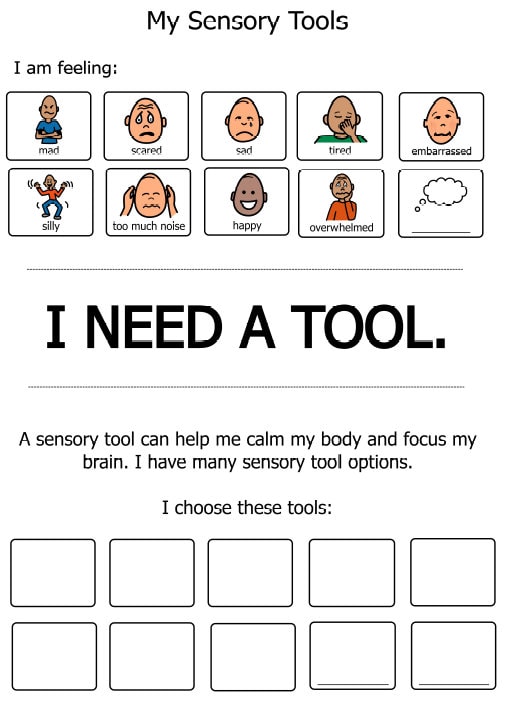 Boardmaker Sensory Break/create Your Own Sensory Card PEC Visual - Etsy
