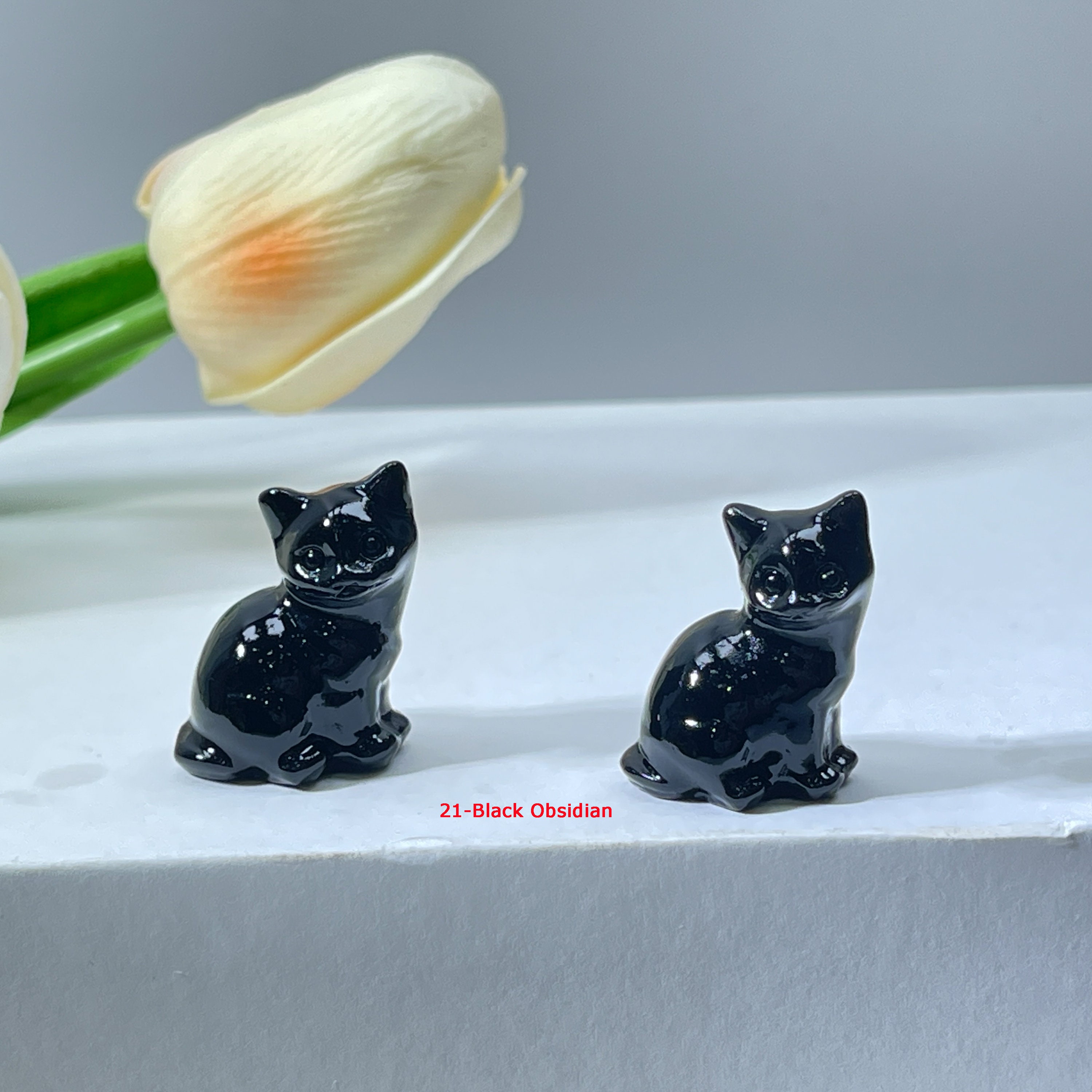 1.2'' Crystal Cat Mini Cat Carvings Cute Cat Statue - Etsy