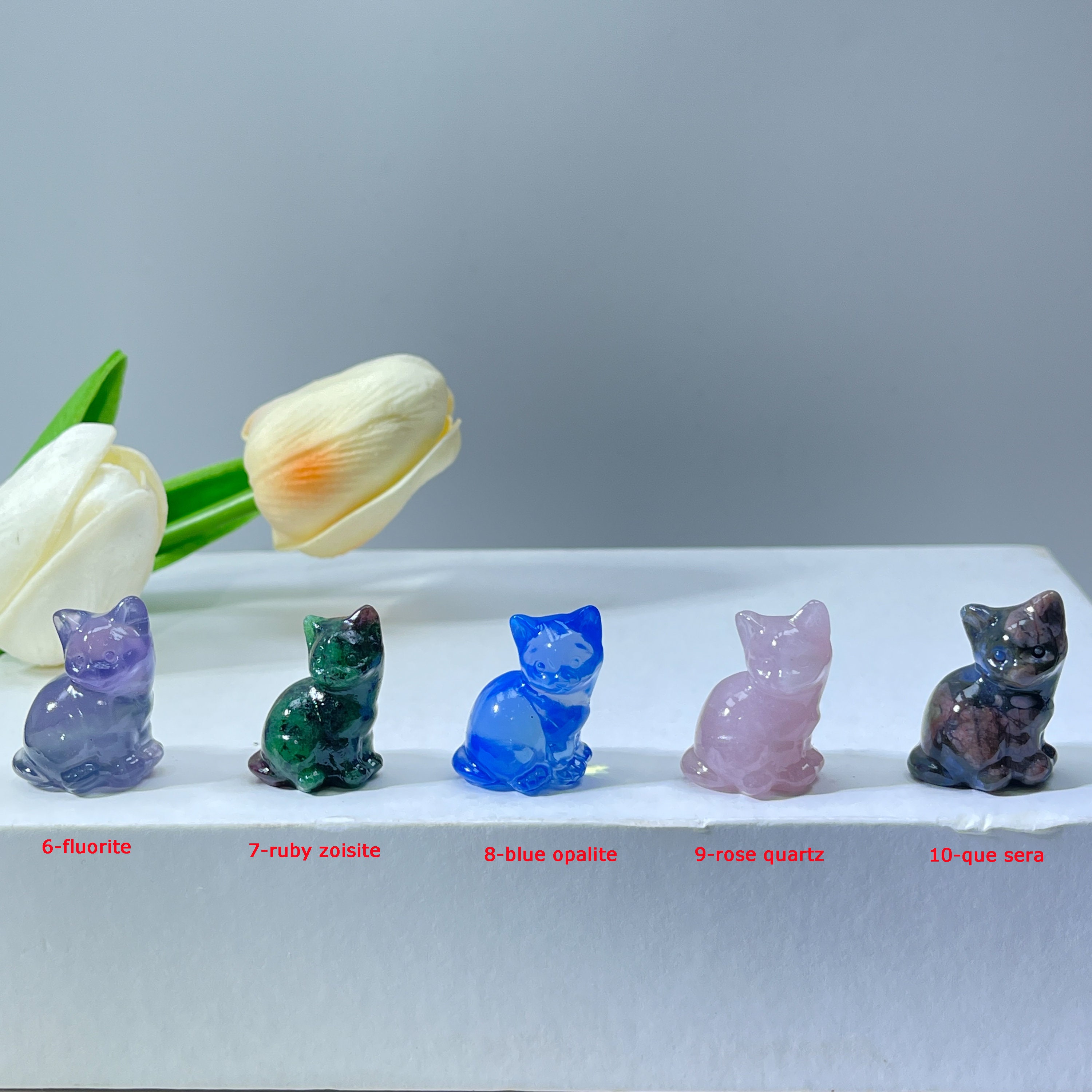 1.2'' Crystal Cat Mini Cat Carvings Cute Cat Statue - Etsy