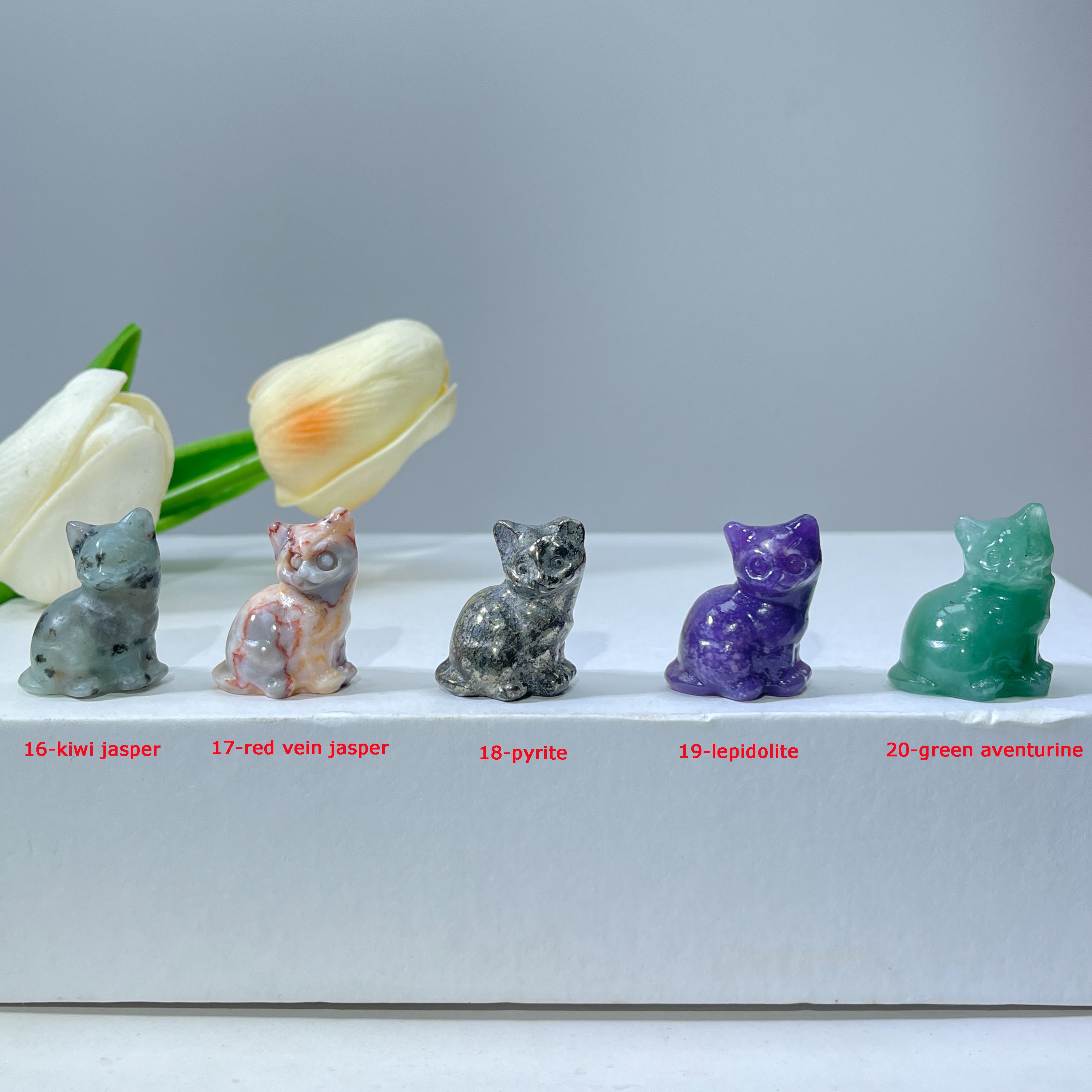 1.2'' Crystal Cat Mini Cat Carvings Cute Cat Statue - Etsy