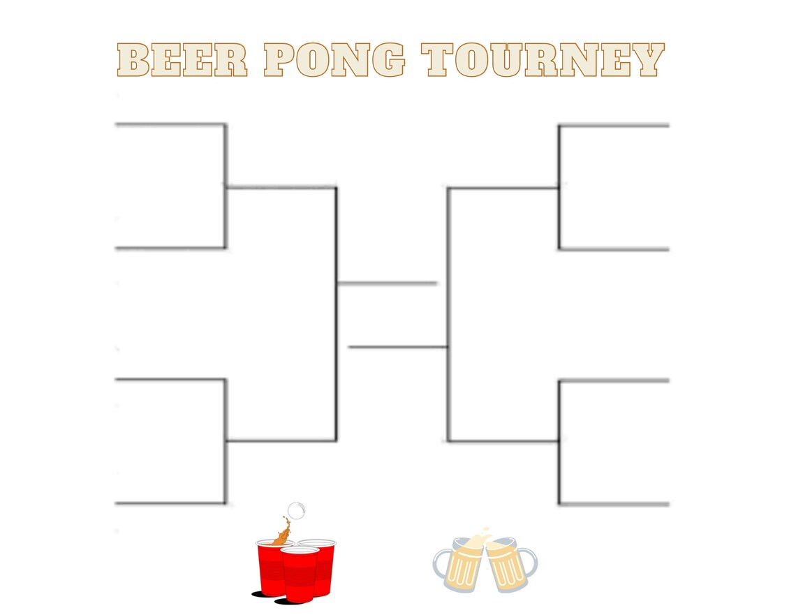 8 Team Beer Pong Tournament Bracket, Instant Download, Printable ...