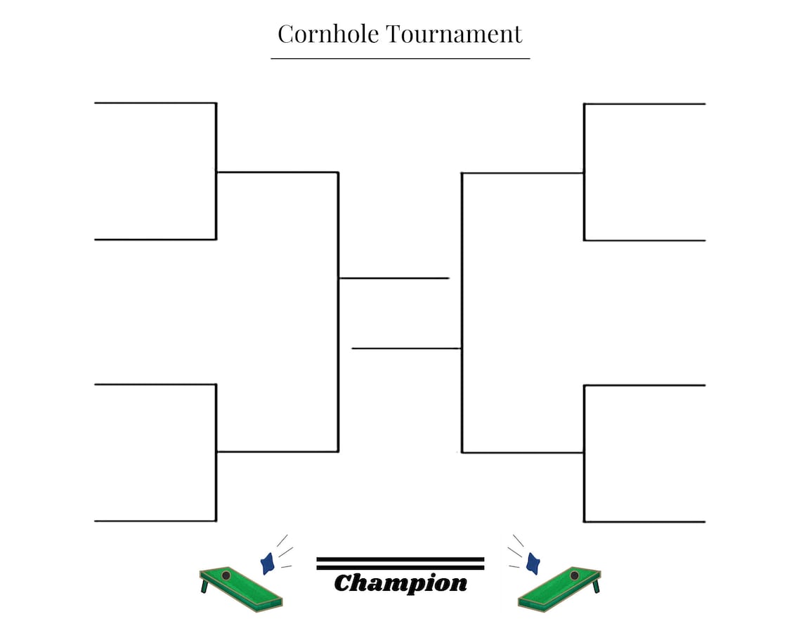 Cornhole Bracket, Sports Bracket, 4 Printable Sports Brackets, 32, 16 ...