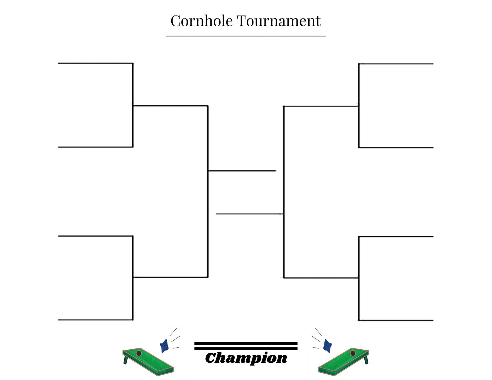 Cornhole Bracket, Sports Bracket, 4 Printable Sports Brackets, 32, 16 ...