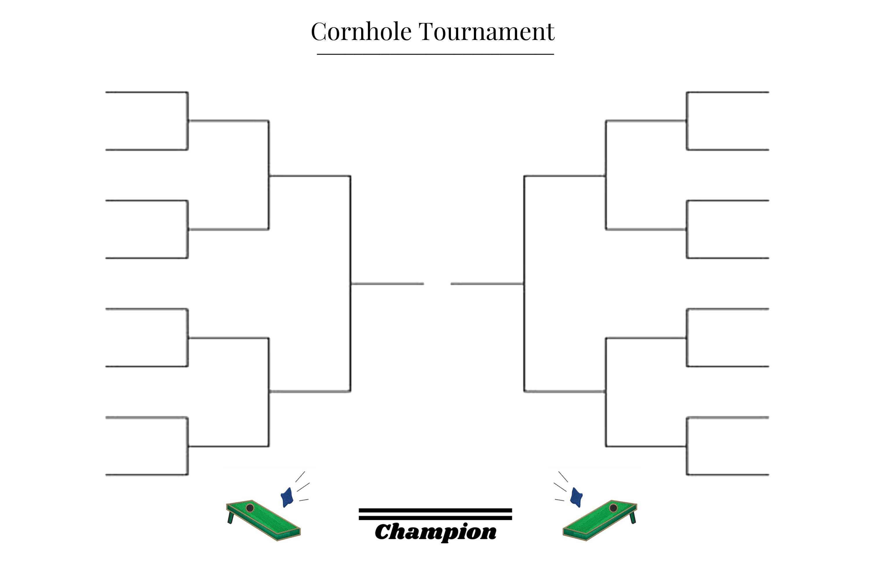 Cornhole Bracket, Sports Bracket, 4 Printable Sports Brackets, 32, 16 ...
