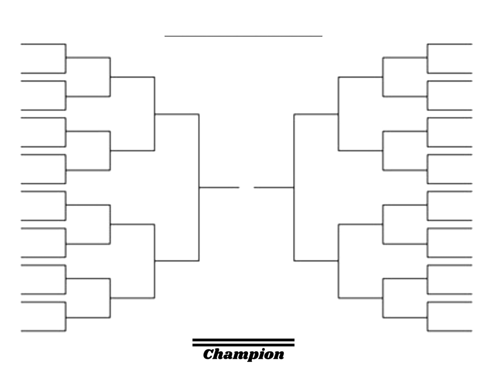 32 Team Tournament Bracket, Sports Bracket, Printable Sports Brackets ...