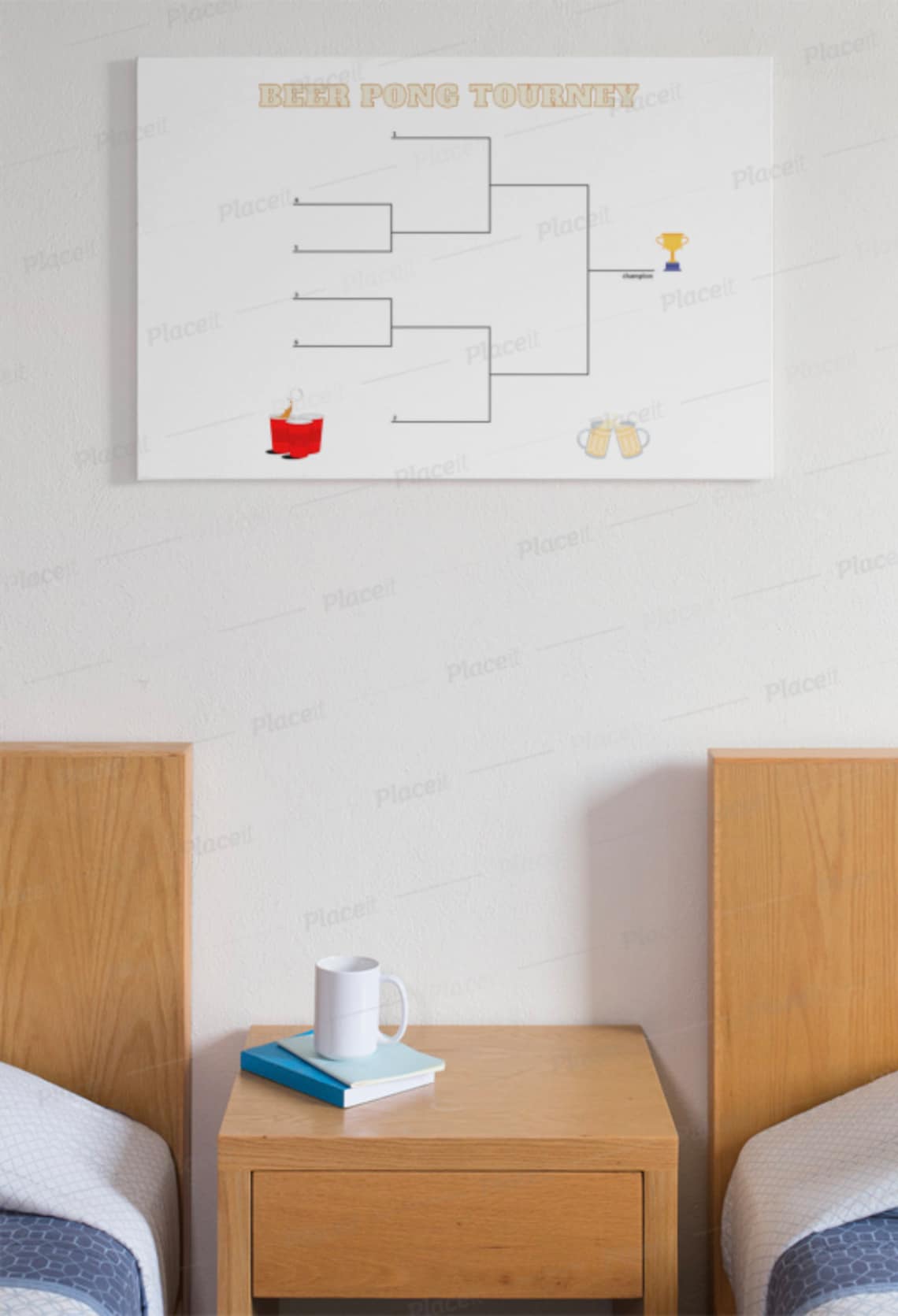 6 Team Beer Pong Tournament Bracket, Instant Download, Printable ...