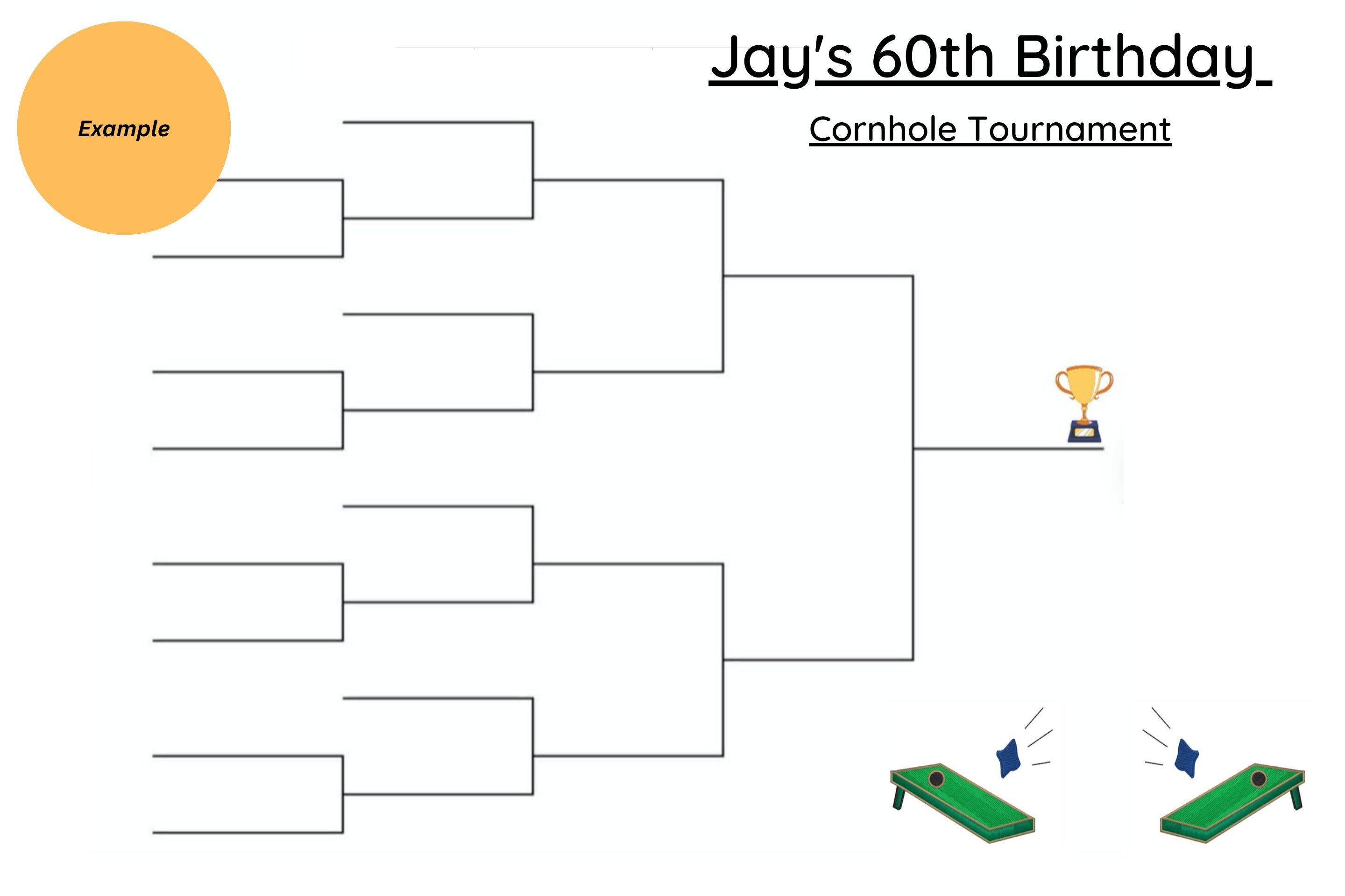 Custom Tournament Bracket, Customizable Sports Bracket, Cornhole ...