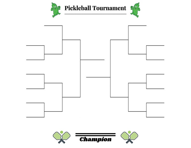Pickleball Tournament Bracket, 12 or 14 Teams (PDF) - Etsy