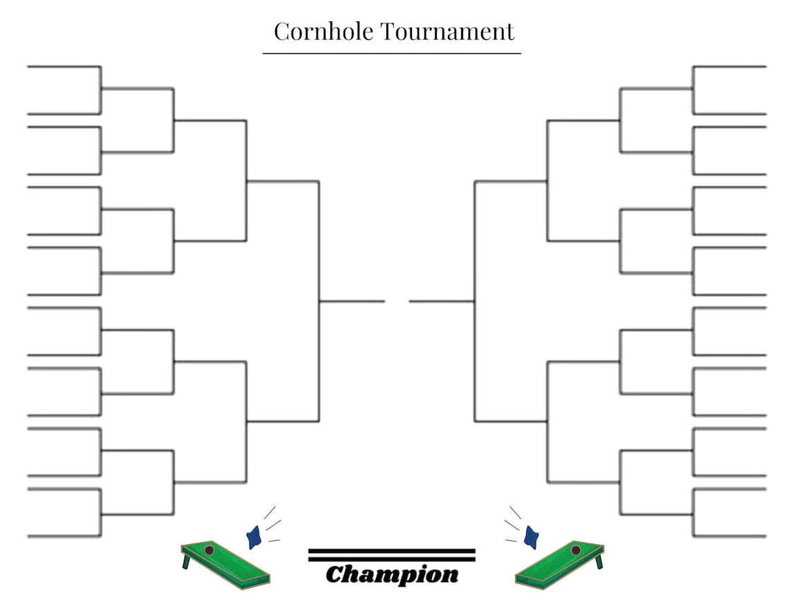 Cornhole Bracket, Sports Bracket, 4 Printable Sports Brackets, 32, 16 ...