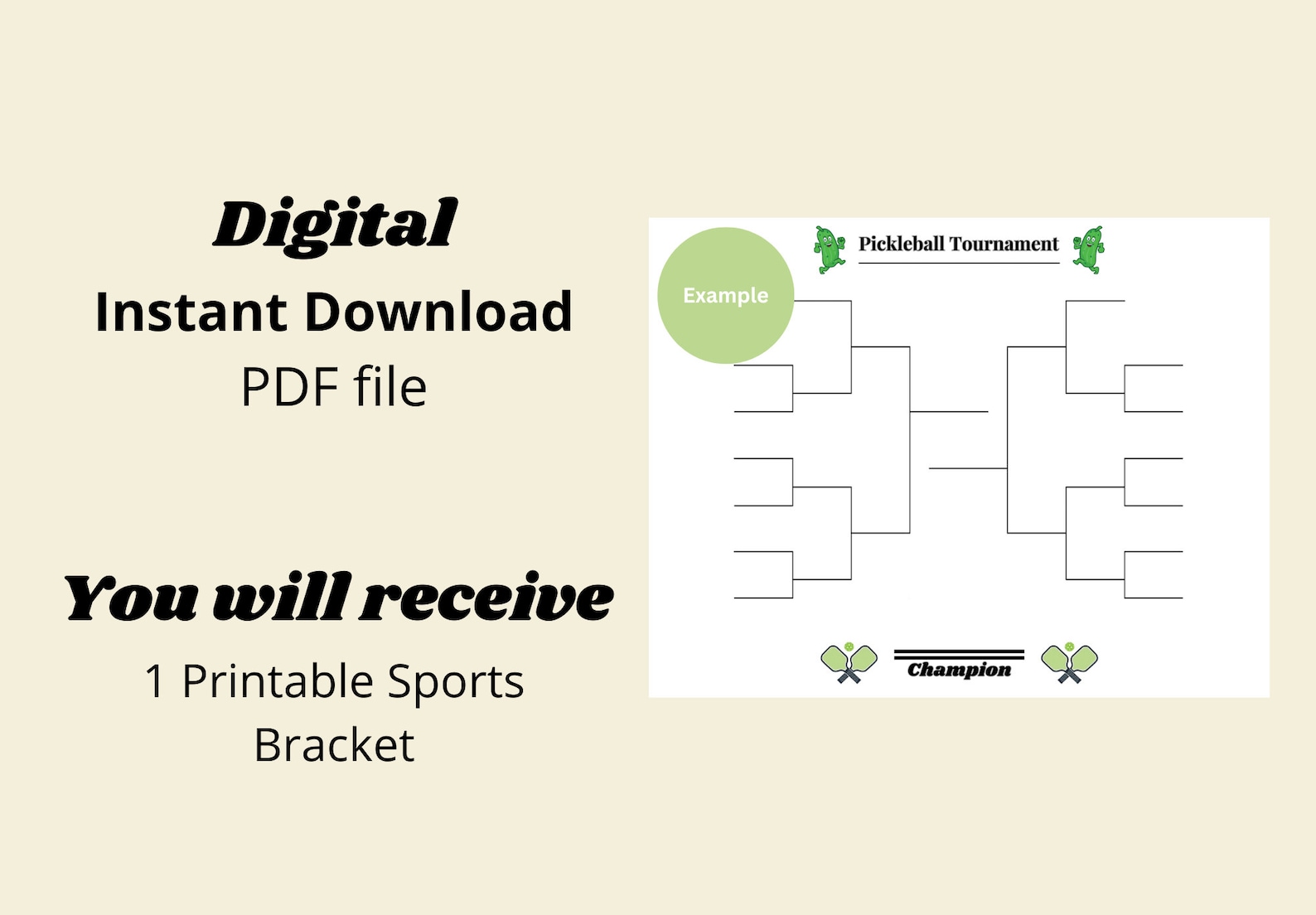 12 and 14 Team Pickleball Tournament Bracket, Sports Bracket, Printable Sports Brackets ...