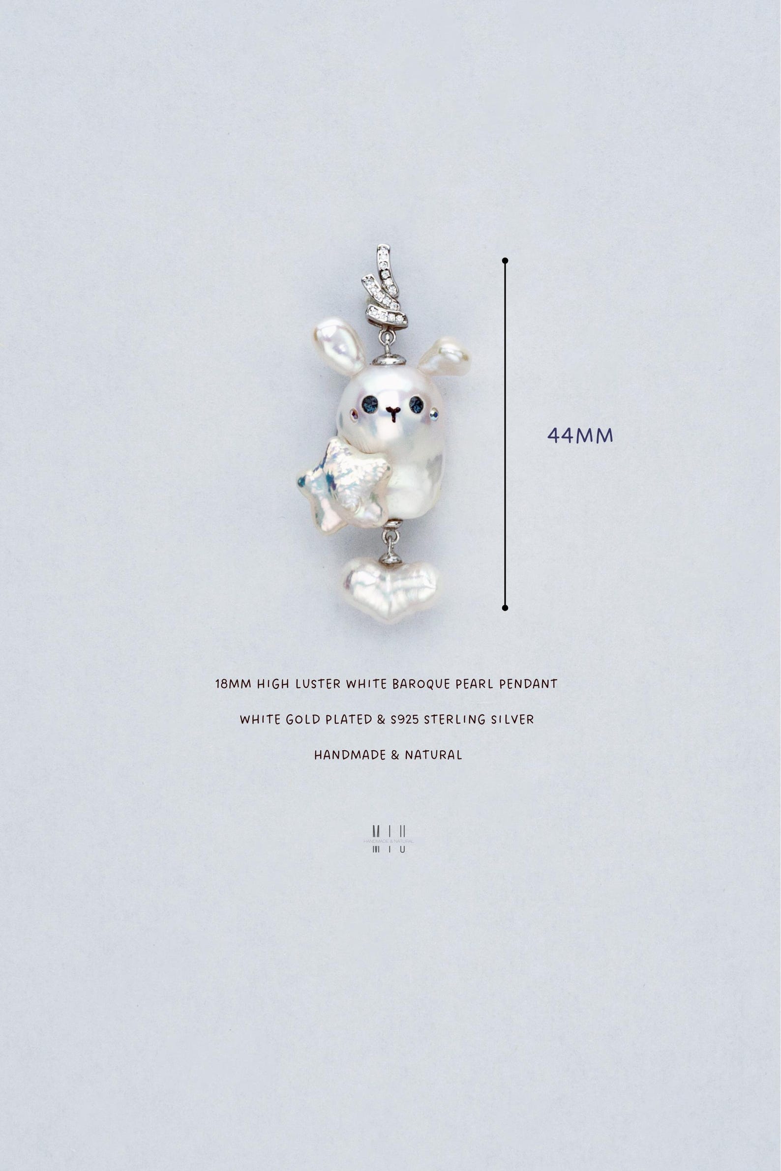 Handmade Baroque Pearl Animal Pendant: Gold-plated Sterling Silver ...