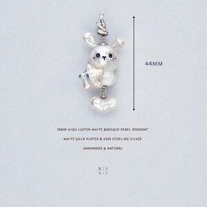 Handmade Baroque Pearl Animal Pendant: Gold-plated Sterling Silver ...