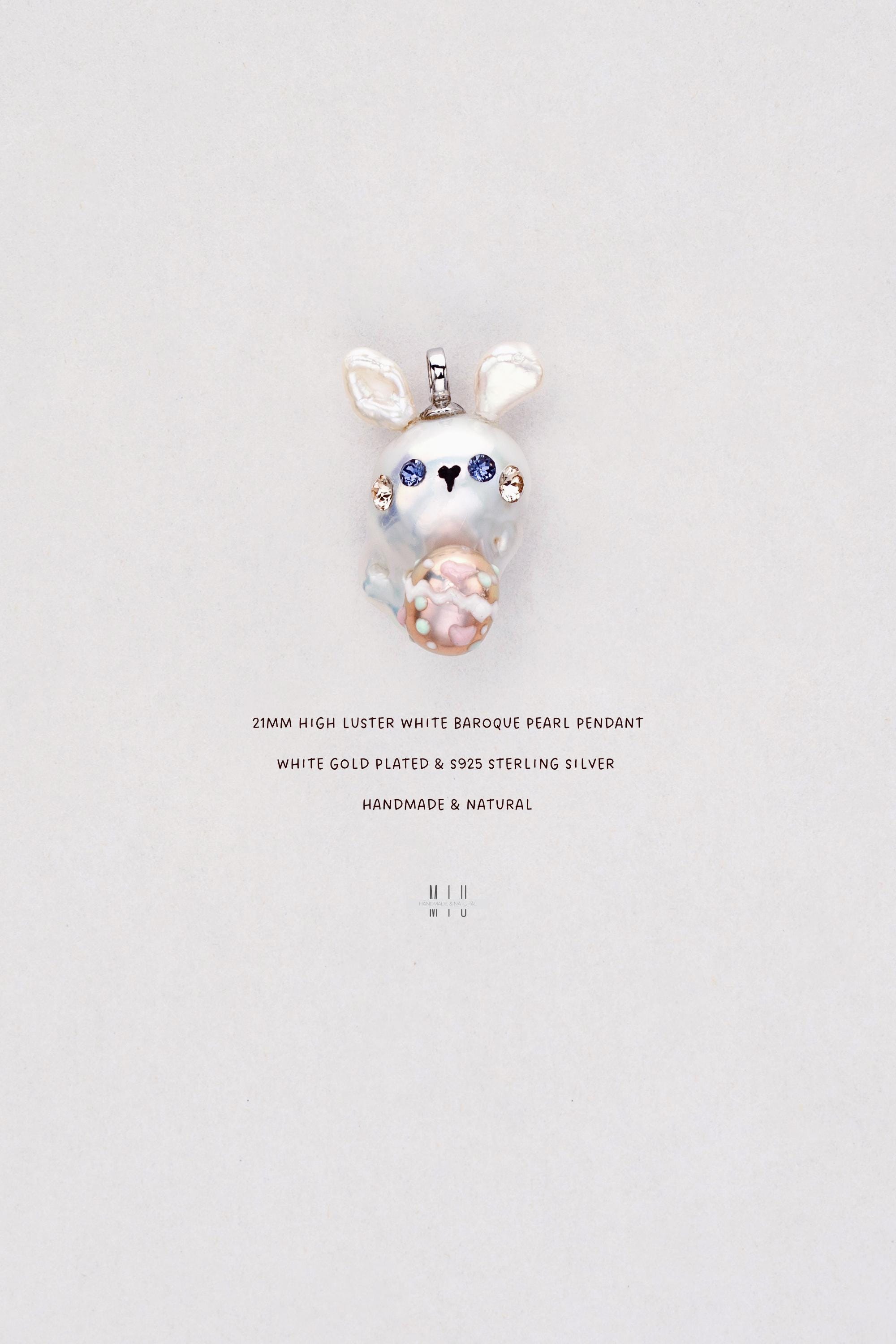 Handmade Baroque Pearl Animal Pendant: Gold-plated Sterling Silver ...
