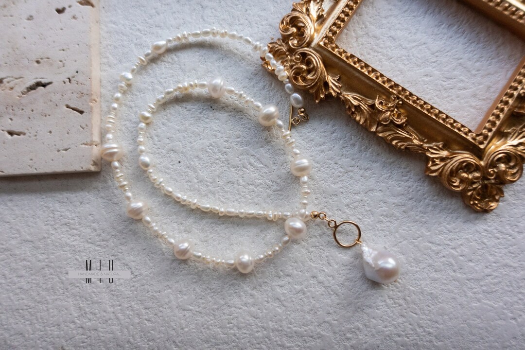 Baroque Pearl Necklace: 14K Gold Filled, Irregular Pearl Charm - Etsy