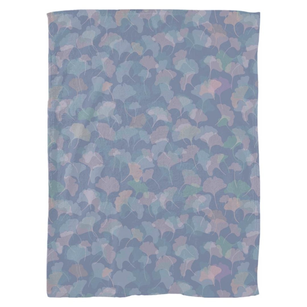 Ginko Blues Repeating Pattern in Pastel Colors on A Blue Background ...