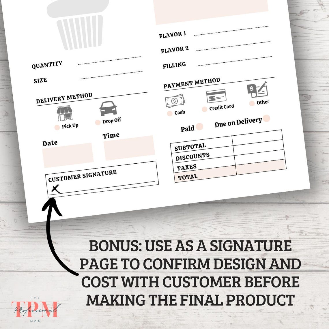 Cupcake Order Form Bundle, Custom Cake Order Form Template Editable ...