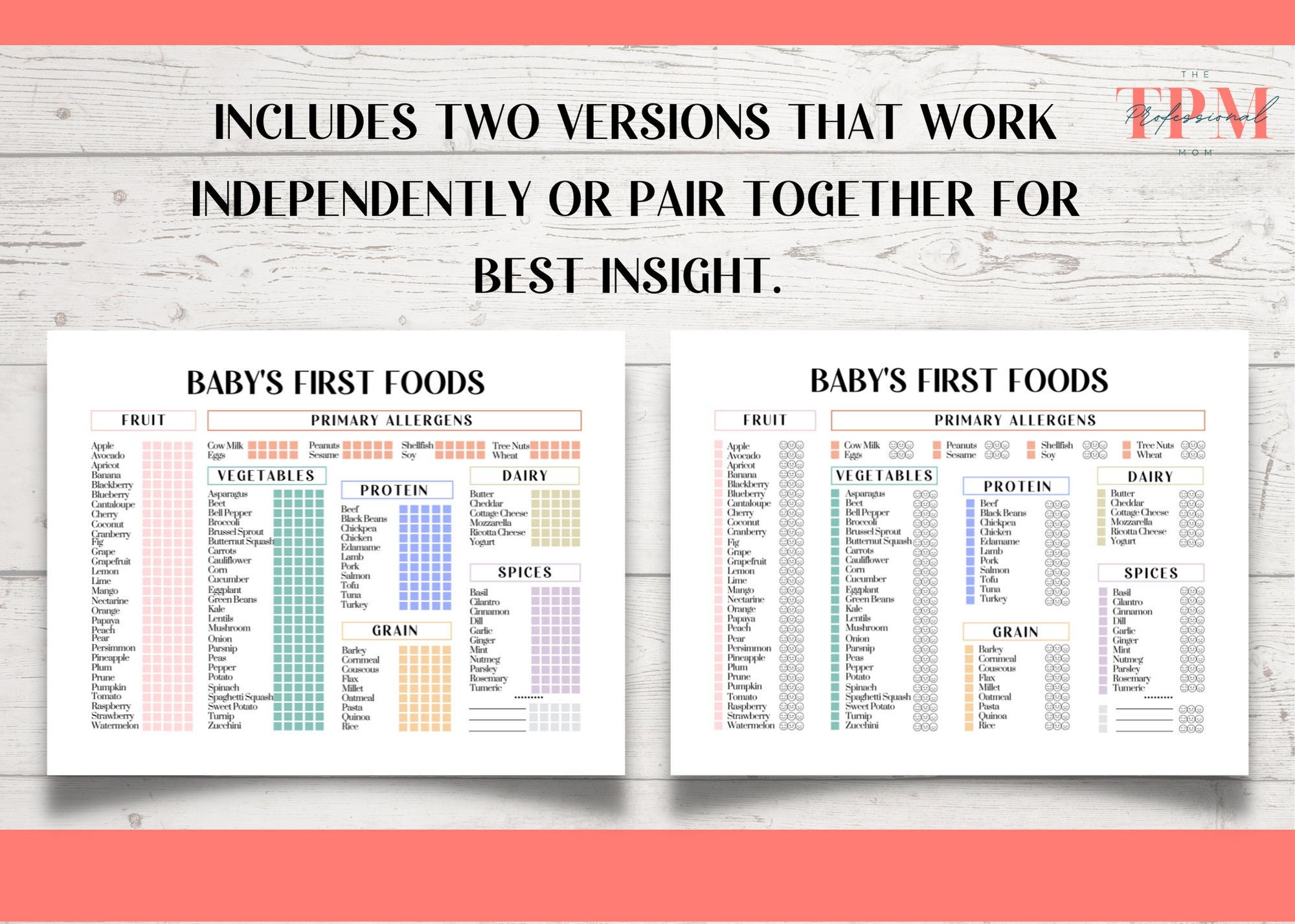 Baby Food Checklist Printable, Baby First 100 Foods Introduction List ...