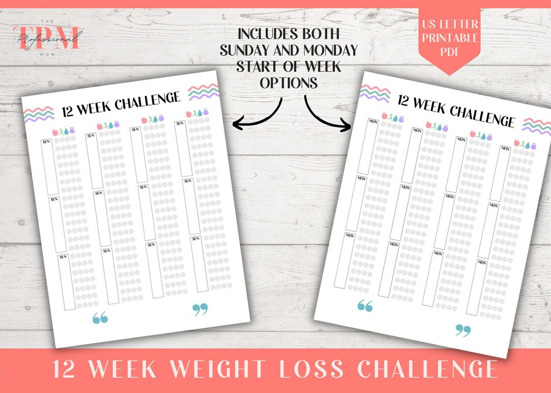 12 Week Habit Tracking Planner, Printable Goal Setting Challenge, 3 ...