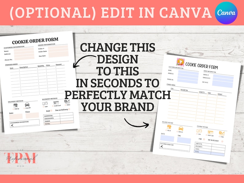 Editable Cookie Order Form Template, Custom Canva Bakery Business Menu ...