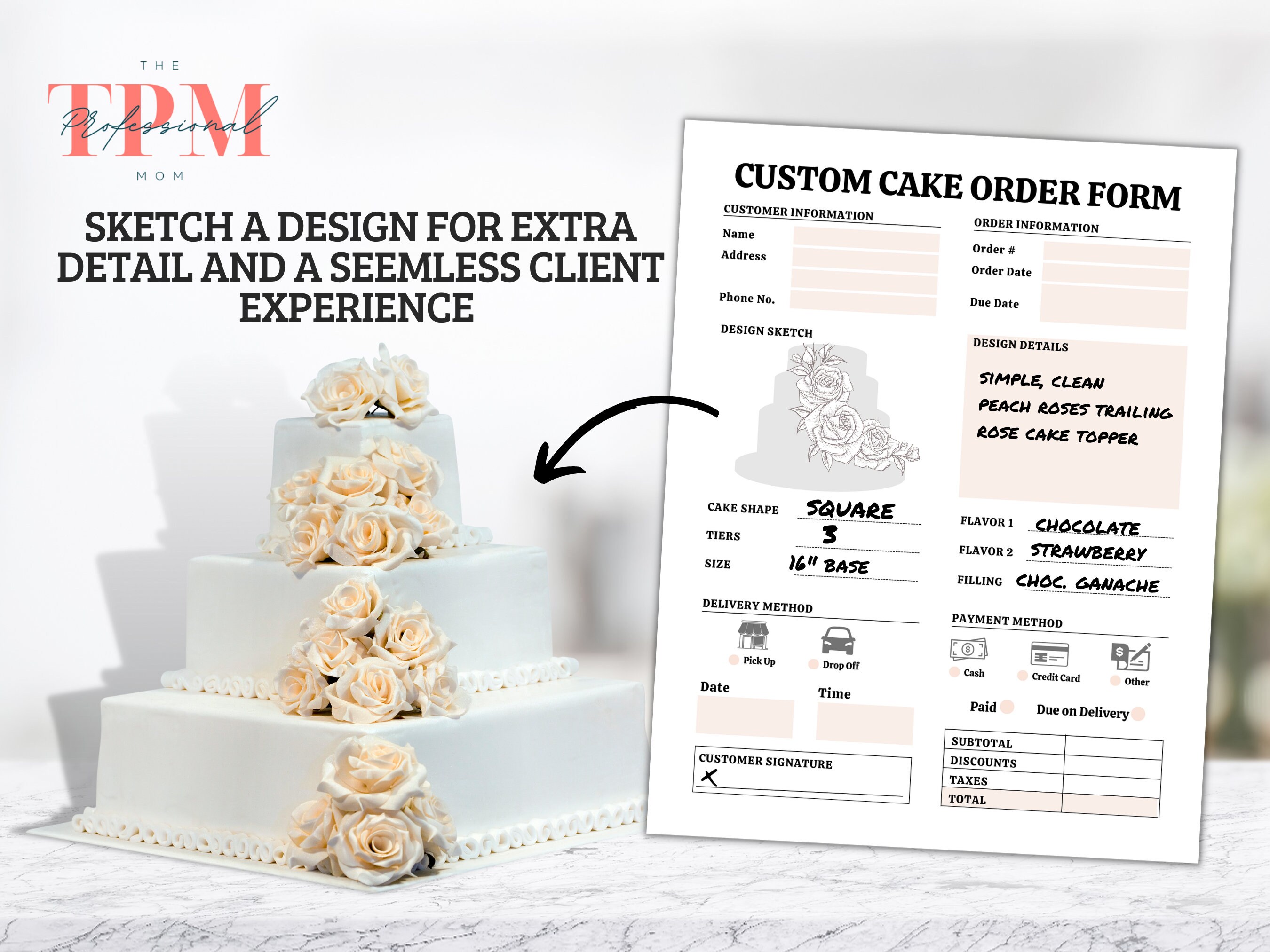 Bakery Order Form Bundle With Editable Order Form Templates Including ...