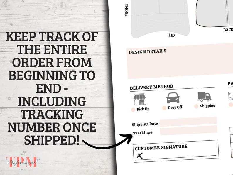 Custom Hat Order Form Editable Template, Fillable Hat Order Forms ...