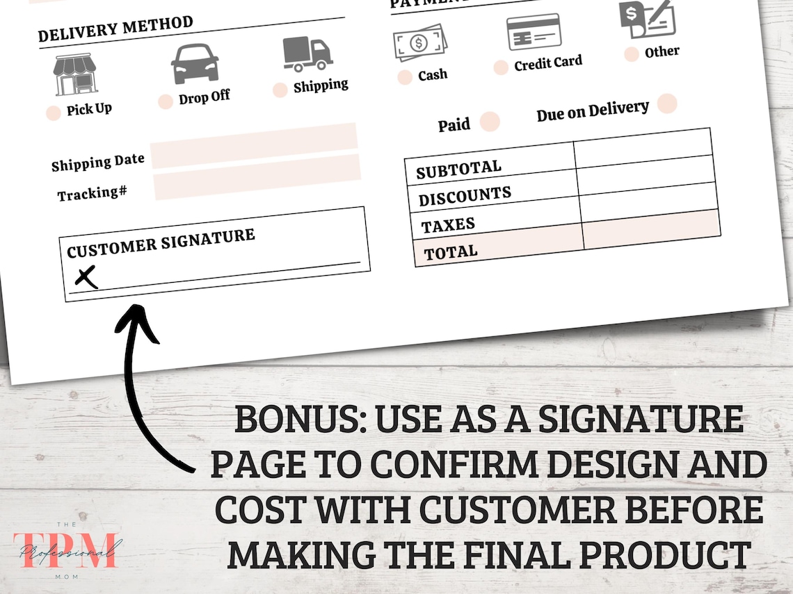Custom Hat Order Form Editable Template, Fillable Hat Order Forms ...
