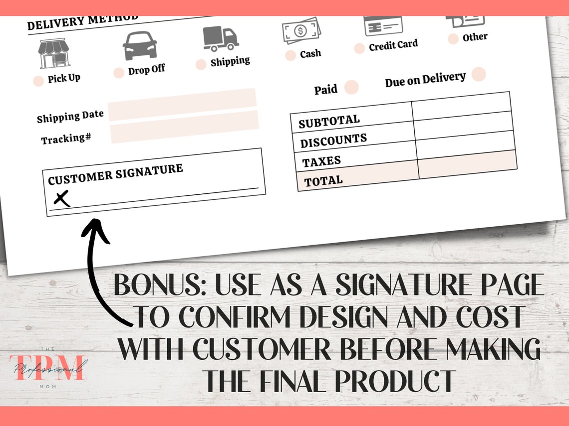 Custom Hat Order Form Editable Template, Hat Order Forms for Vinyl ...