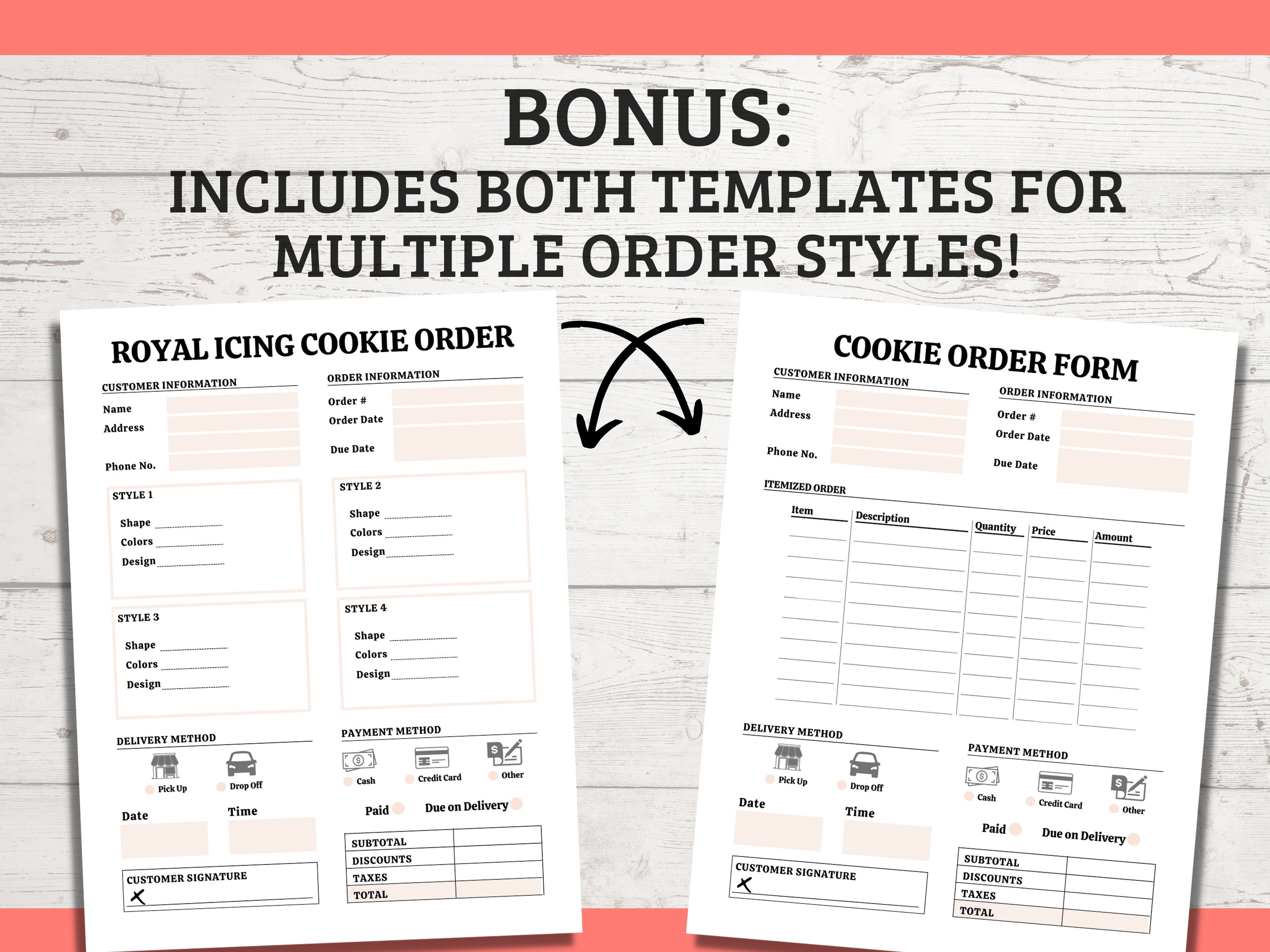 Editable Cookie Order Form Template, Custom Canva Bakery Business Menu ...
