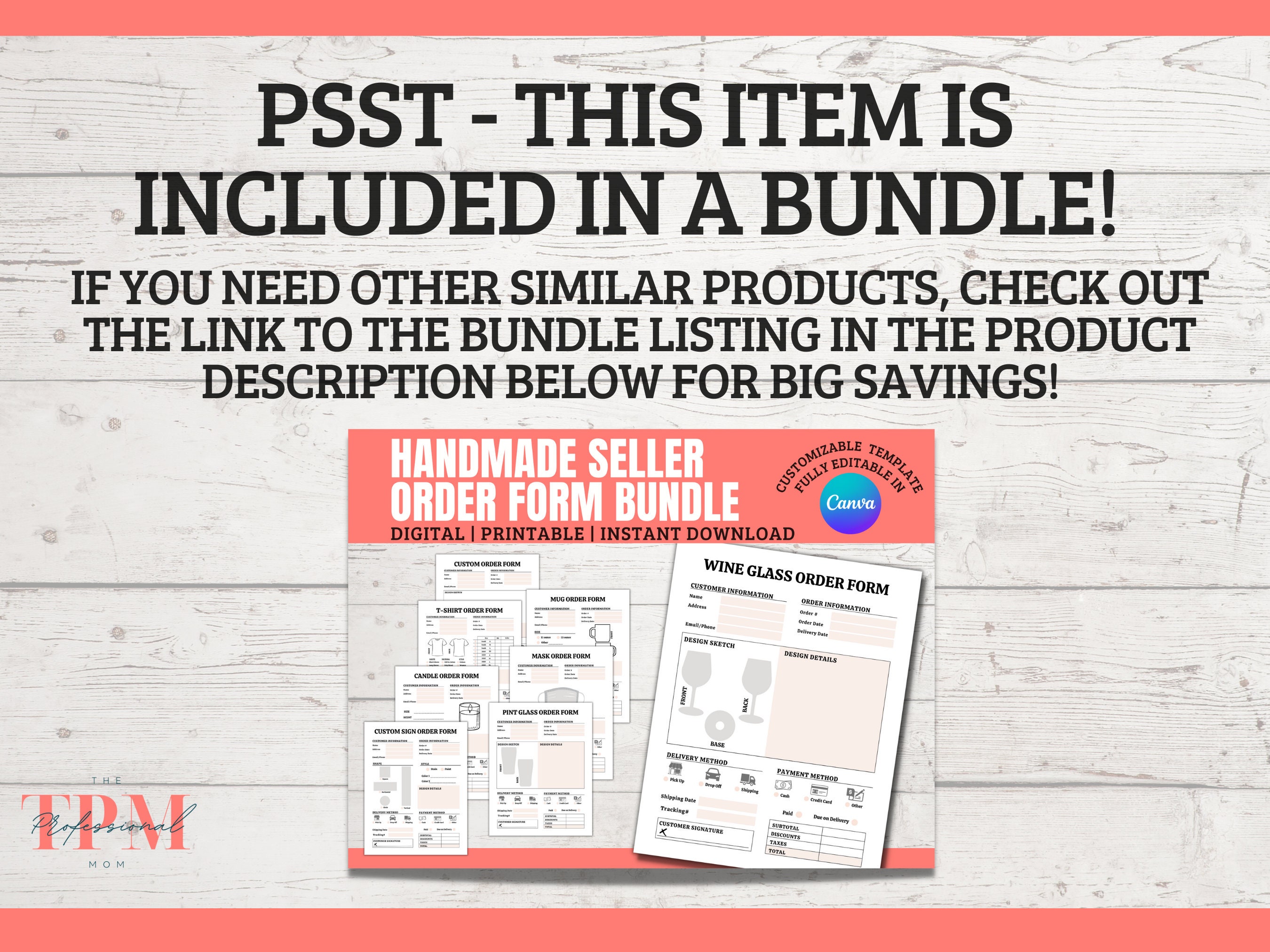 Custom Order Form Editable Template, Handmade Seller Order Forms for ...