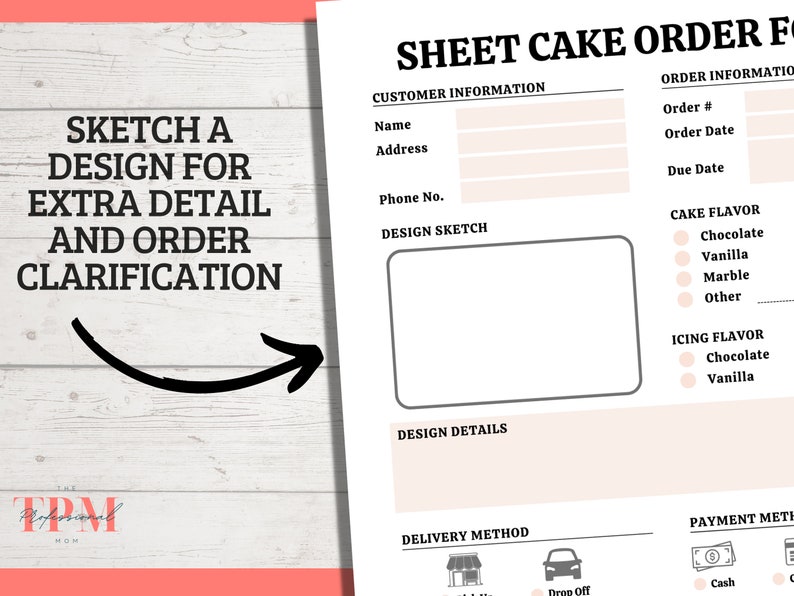 Wedding Cake Order Form Bundle, Custom Cake Order Form Template ...