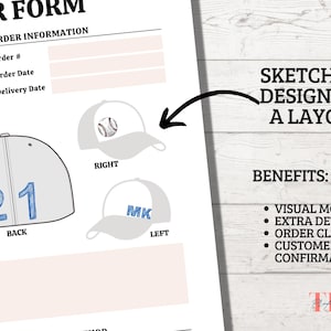 Custom Hat Order Form Editable Template, Fillable Hat Order Forms ...