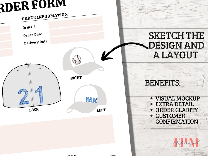 Custom Hat Order Form Editable Template, Fillable Hat Order Forms ...